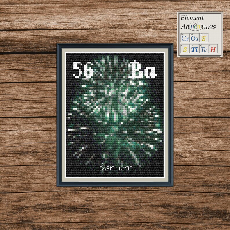 Barium Green Fireworks Cross Stitch Pattern | Barium Periodic Table ...