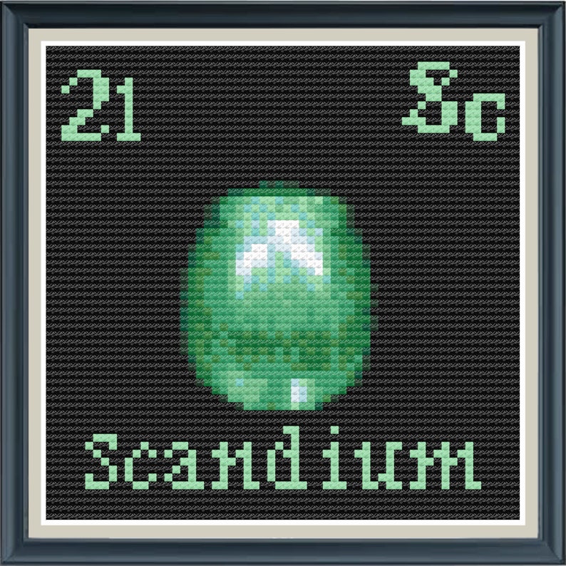 Scandium Mercury Vapor Lamp Cross Stitch Pattern | Scandium Periodic ...