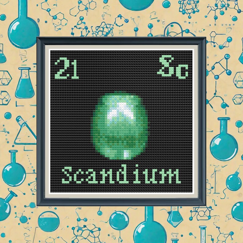 Scandium Mercury Vapor Lamp Cross Stitch Pattern | Scandium Periodic ...