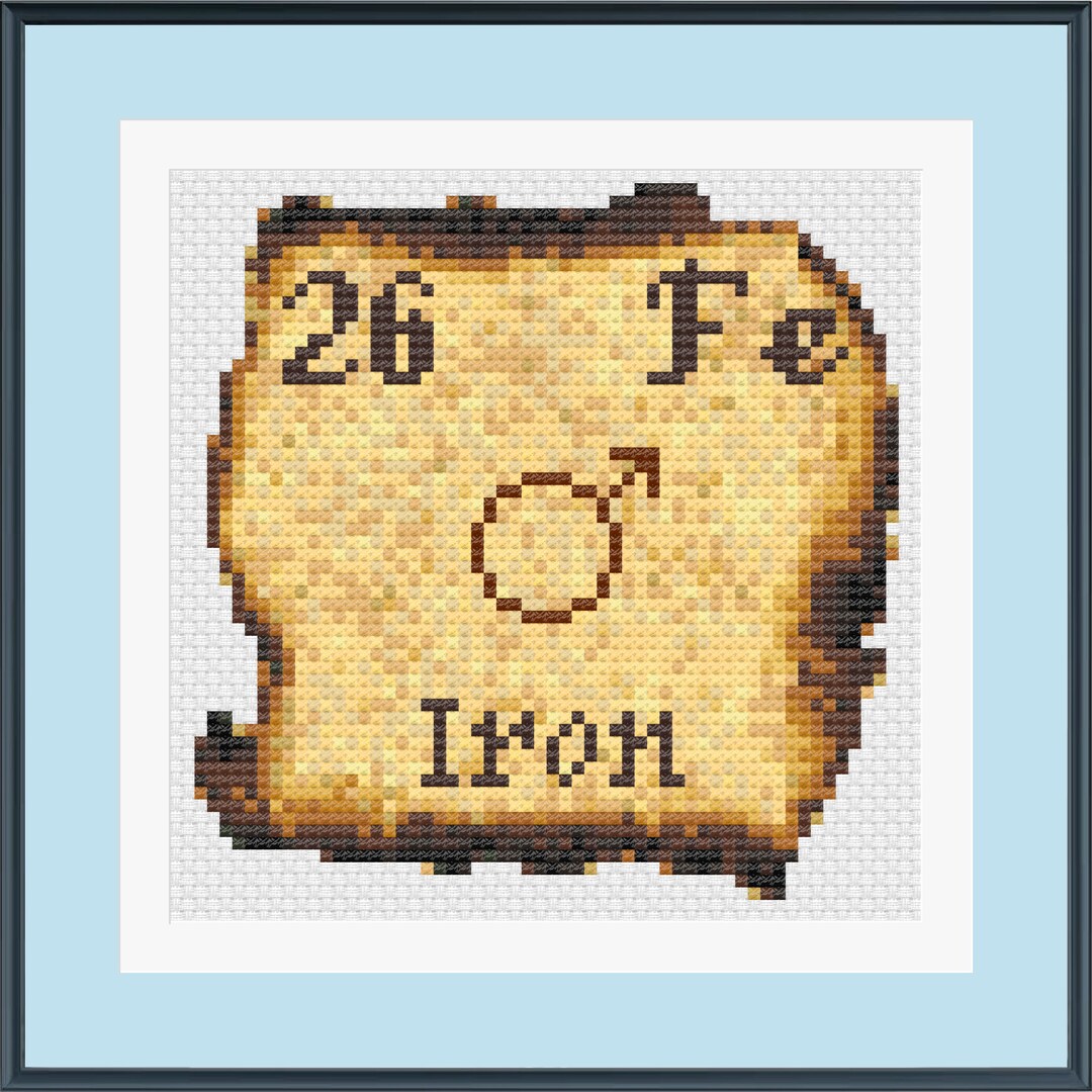 Iron Alchemy Cross Stitch Pattern Iron Periodic Table Square Cross ...