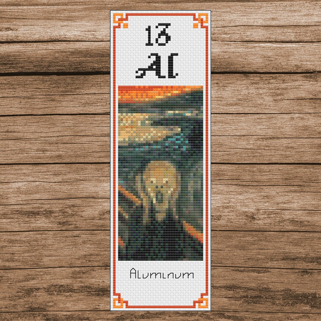 Aluminum the Scream Bookmark Cross Stitch Pattern | Aluminum Periodic ...