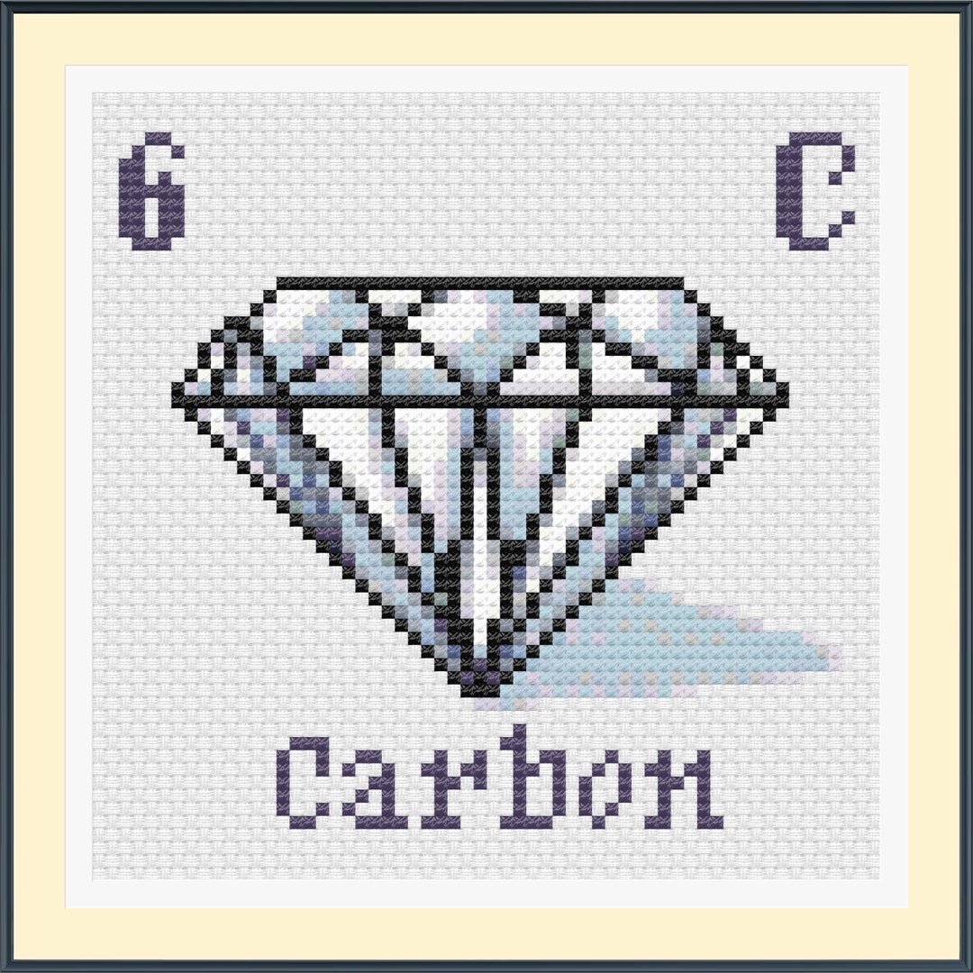 Carbon Diamond Cross Stitch Pattern Carbon Periodic Table Square Cross ...