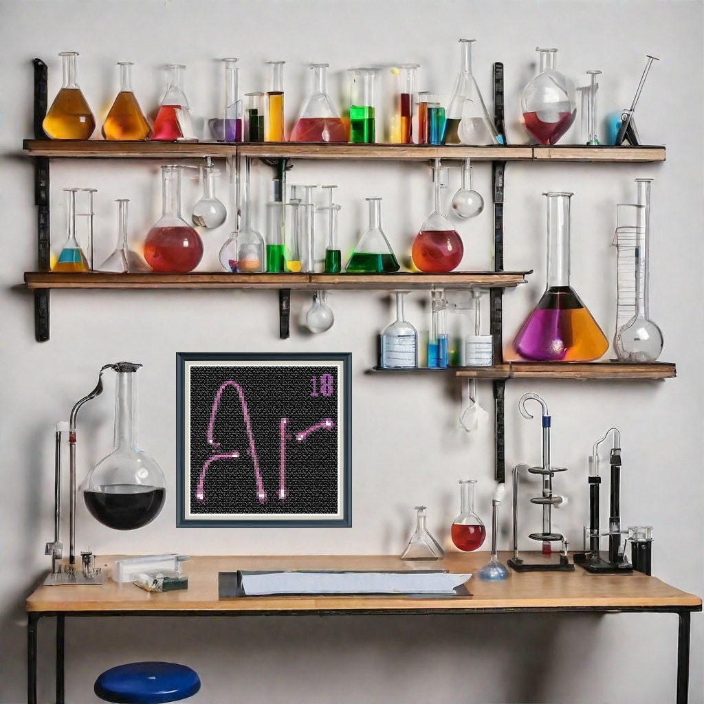 Argon Neon Lights Cross Stitch Pattern Argon Periodic Table Square ...