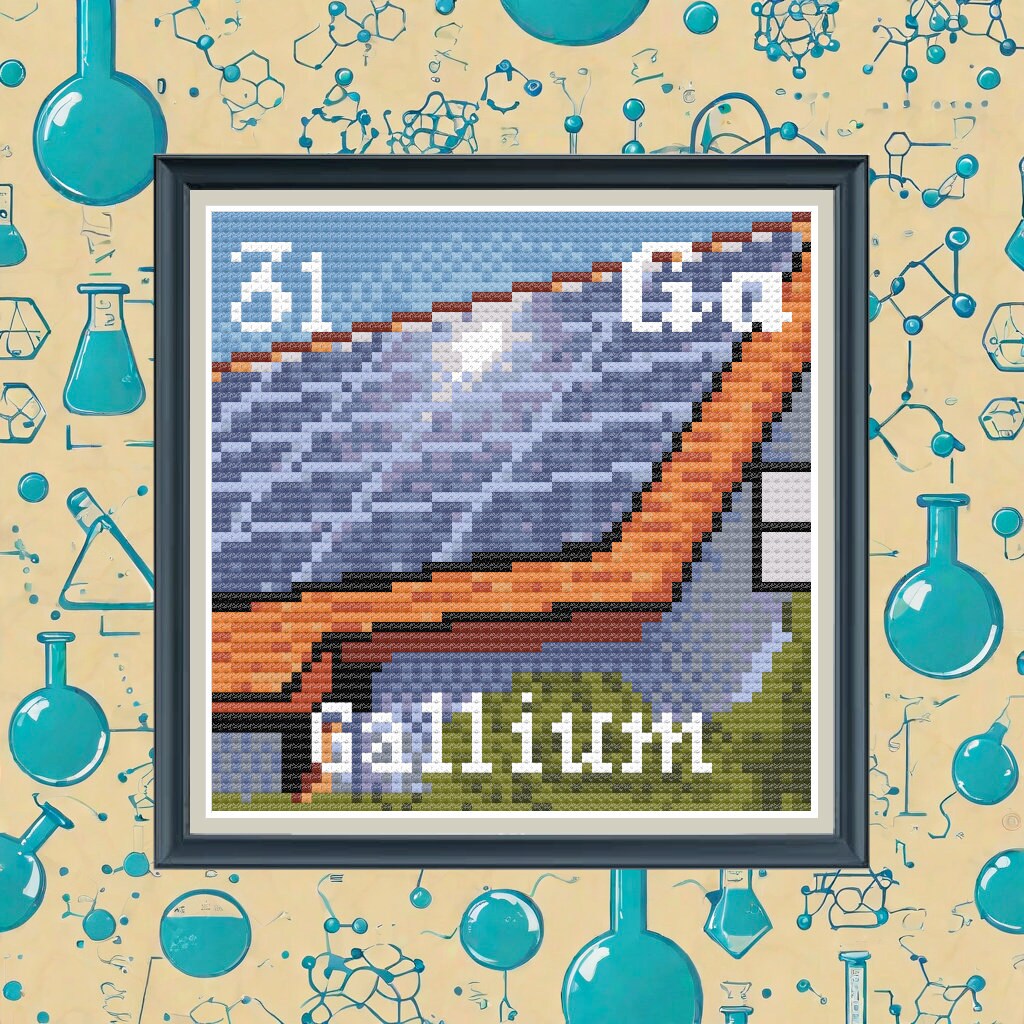 Gallium Solar Panels Cross Stitch Pattern Gallium Periodic Table Square ...