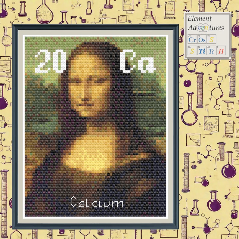 Calcium Mona Lisa Cross Stitch Pattern | Calcium Periodic Table Cross ...