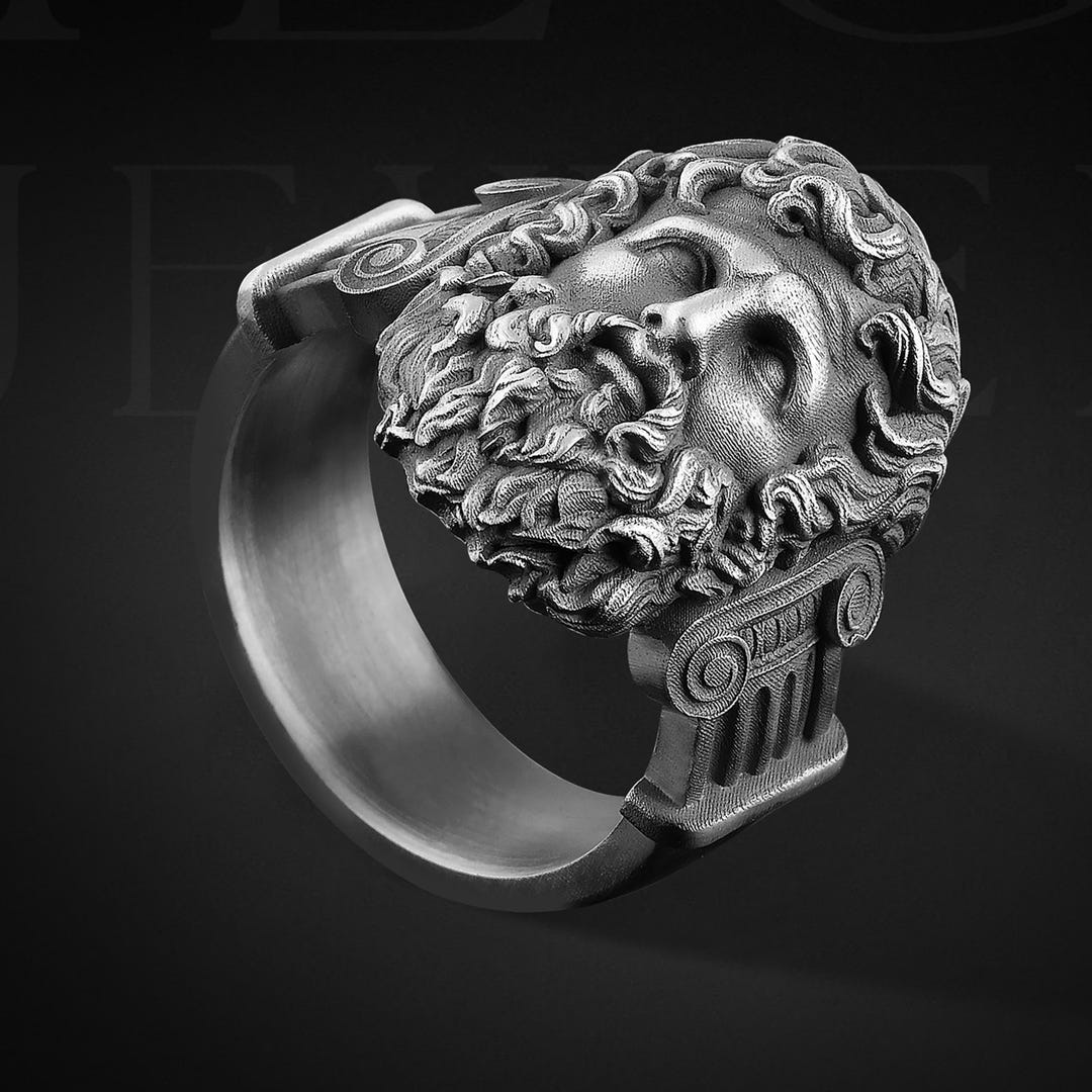 Handmade Zeus King of the Gods Sterling Silver Ring, Greek Mythology ...