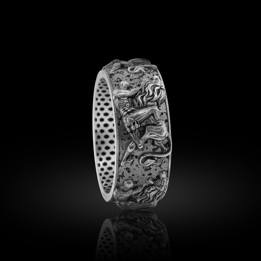 Greek Mythology Hercules Ring for Men, Antique Greek Gods Men Ring in ...