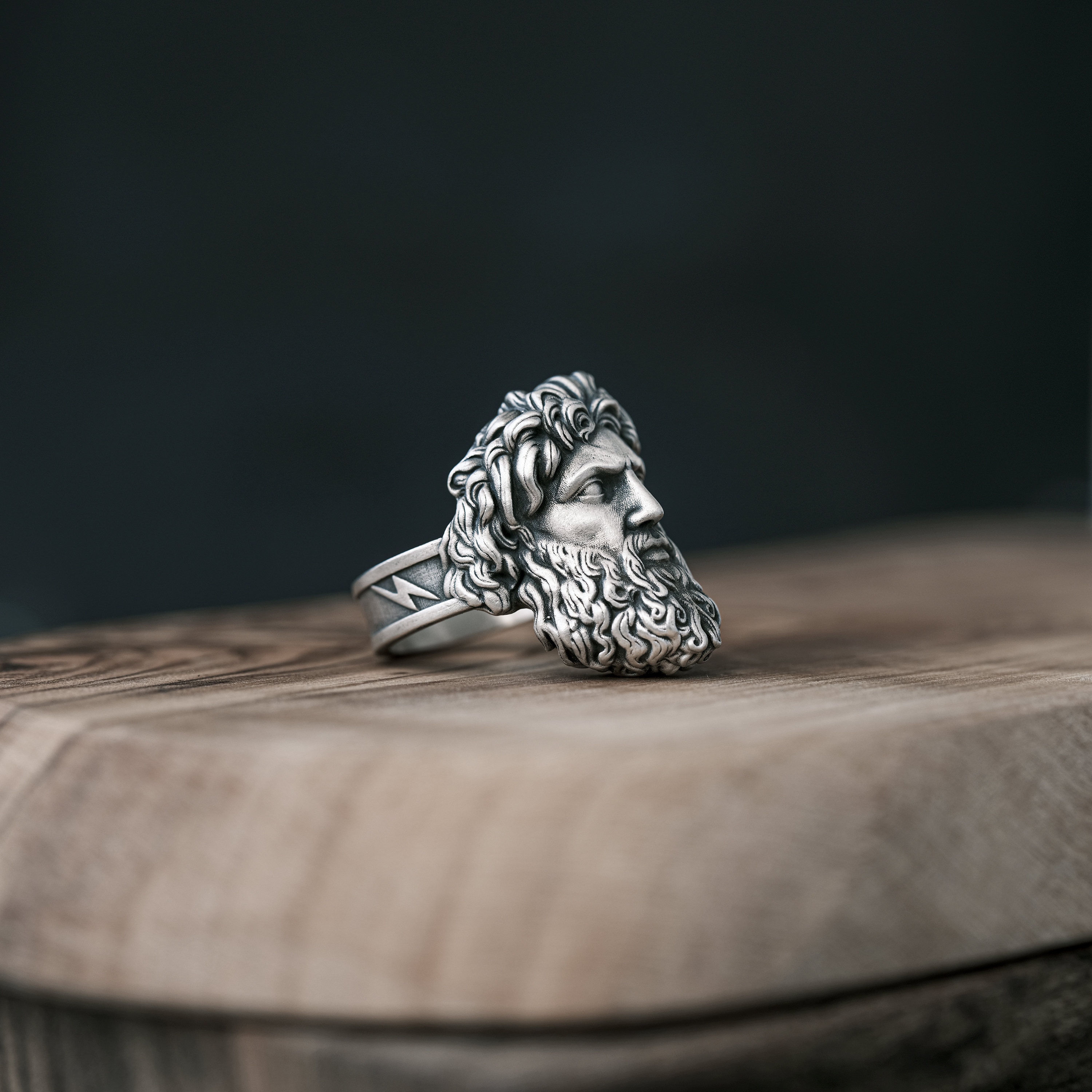 Zeus Greek God Ring, Sterling Silver One of a Kind Ring, Ancient ...