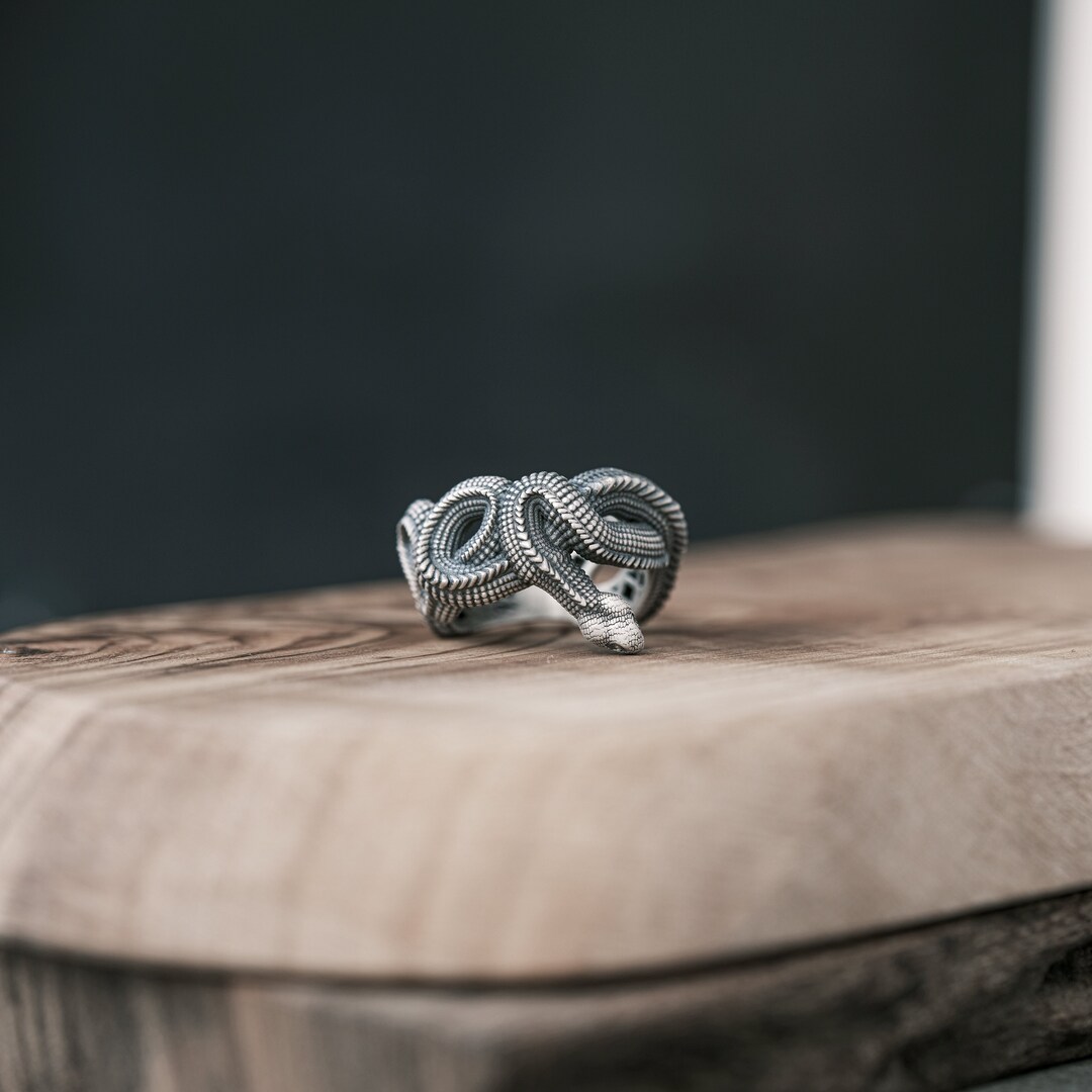 Sterling Silver Snake Ring, Mens Serpent Silver Ring, Handmade Snake ...