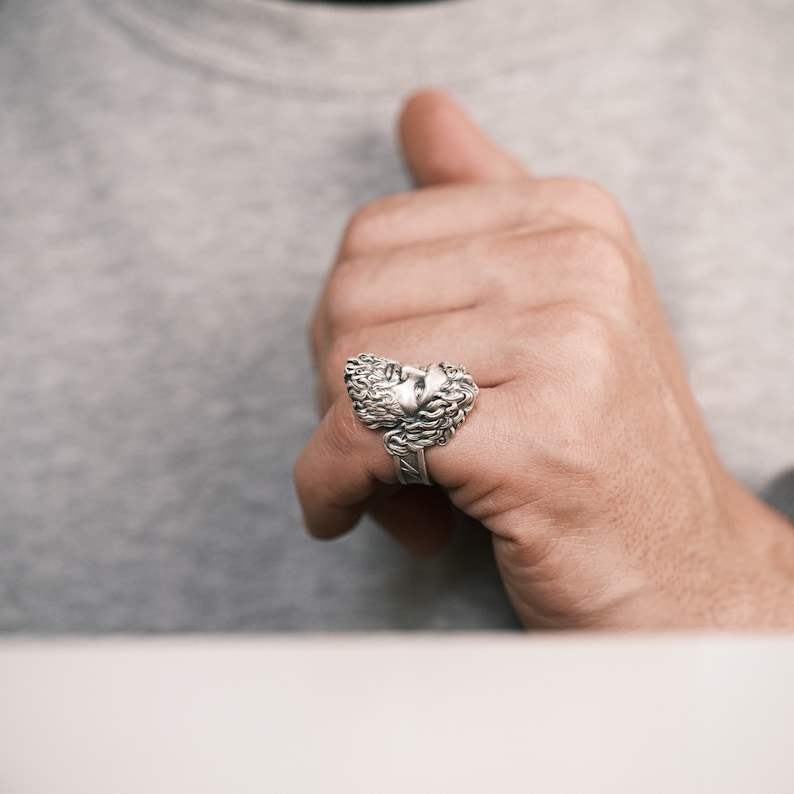 Zeus Greek God Sterling Silver Ring, Oxidized Signet - Etsy