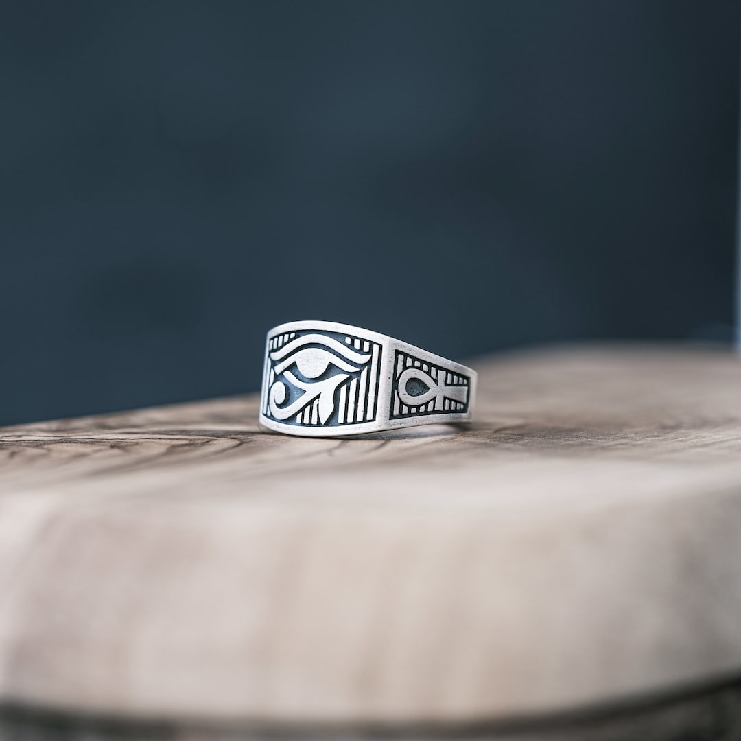 Eye of Ra Ankh Ring the Eye of Horus Ankh Handmade Signet Ring Sterling ...