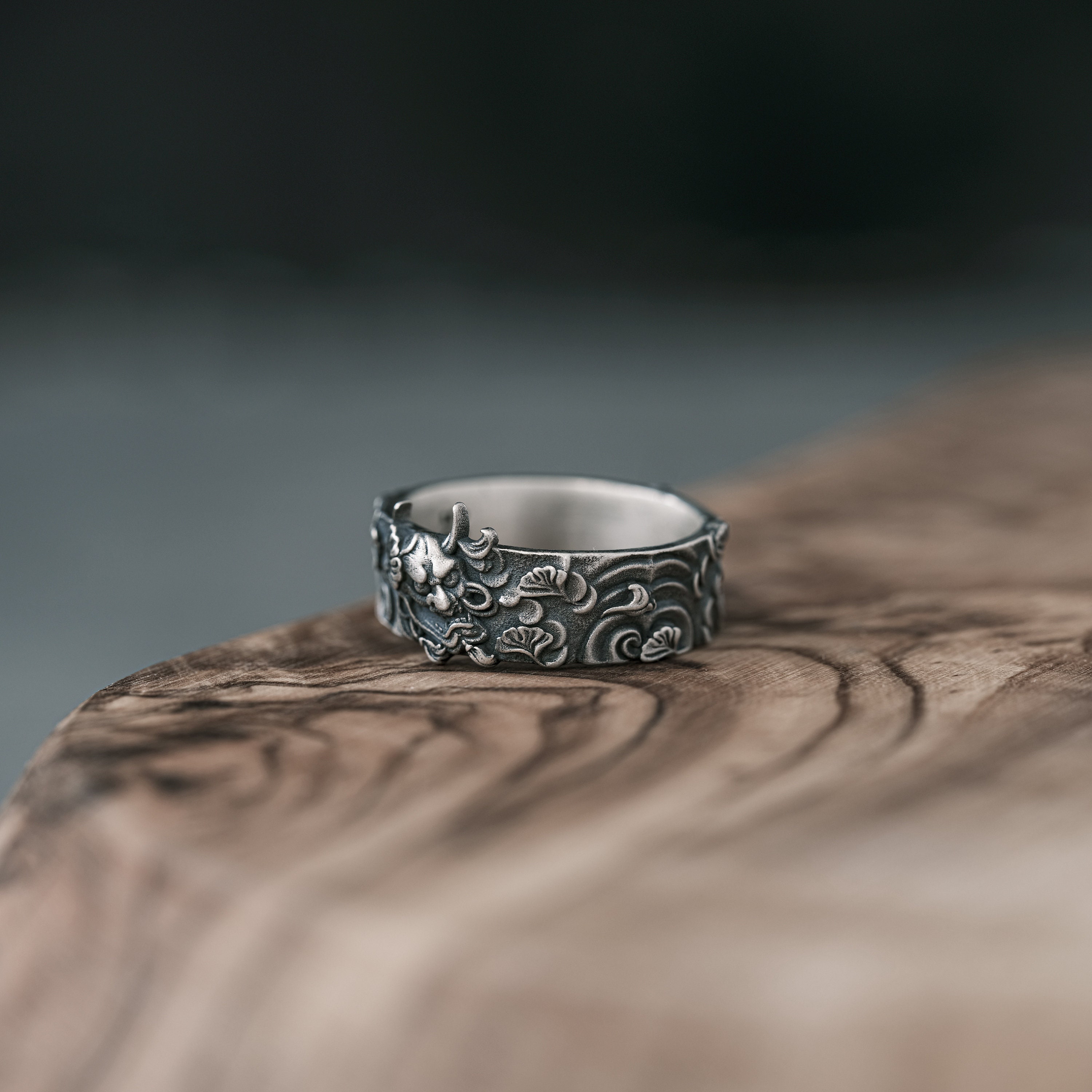 Japanese Oni Mask Ring, Hannya Demon Mask Ring, Samurai Rings for Man ...