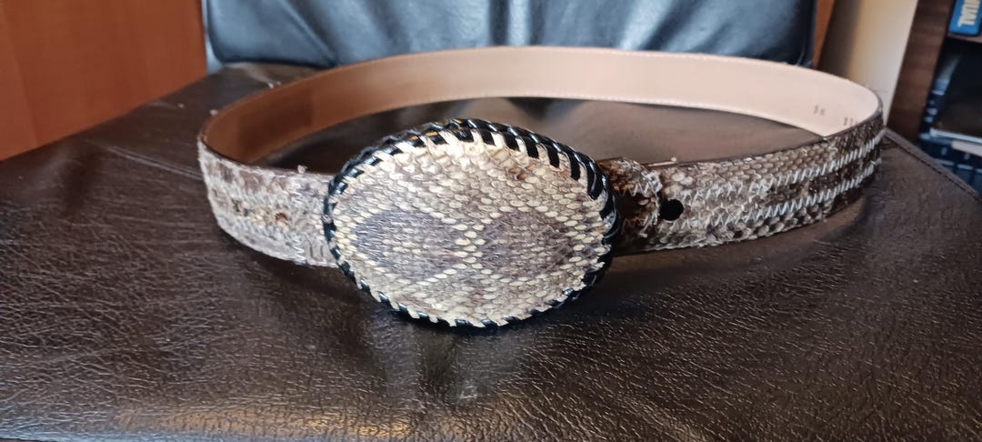 Rattlesnake Skin Belt and Belt Buckle - Etsy