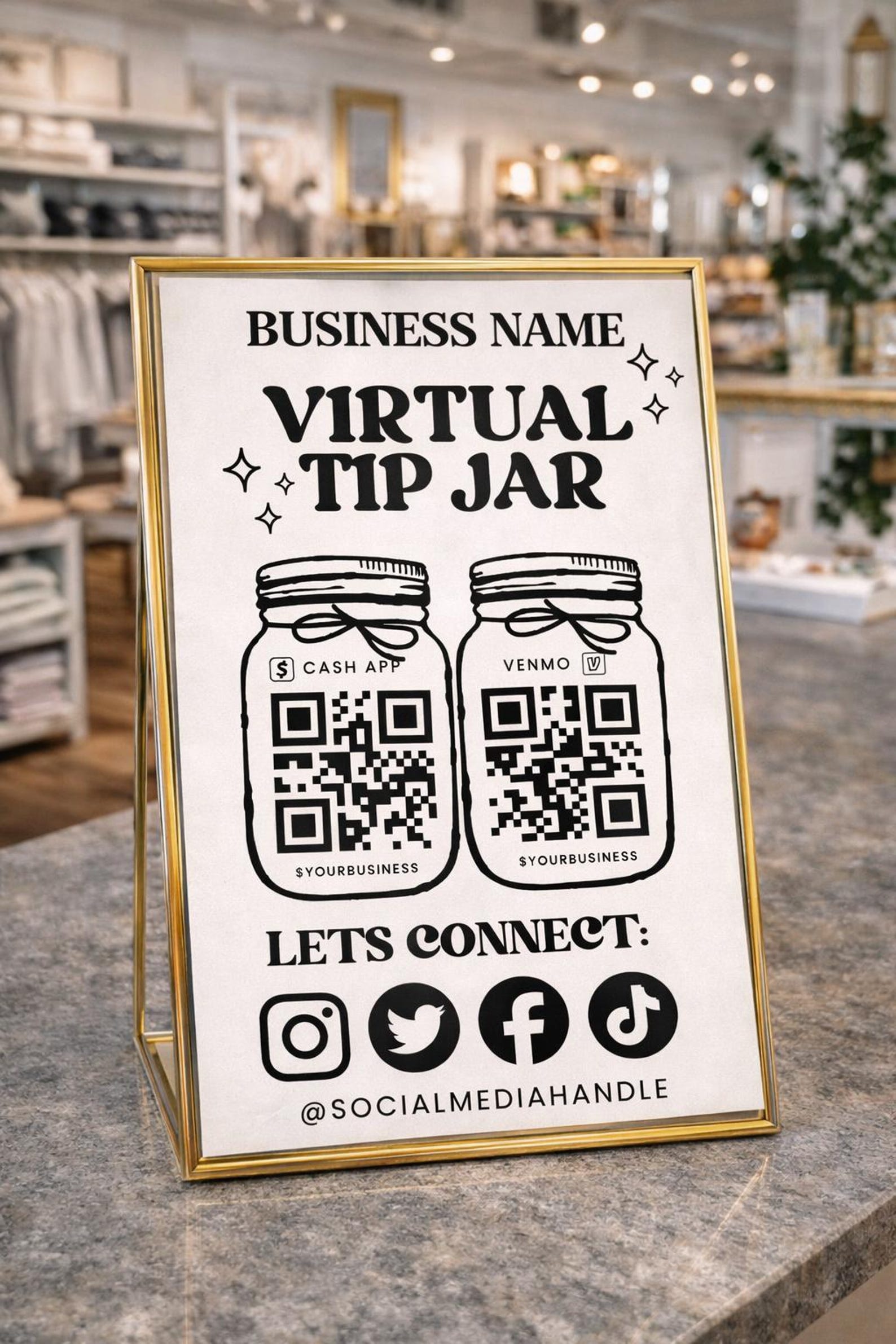 Scan to Pay Sign Template | Virtual Tip Jar QR Code Sign | Venmo Cash ...