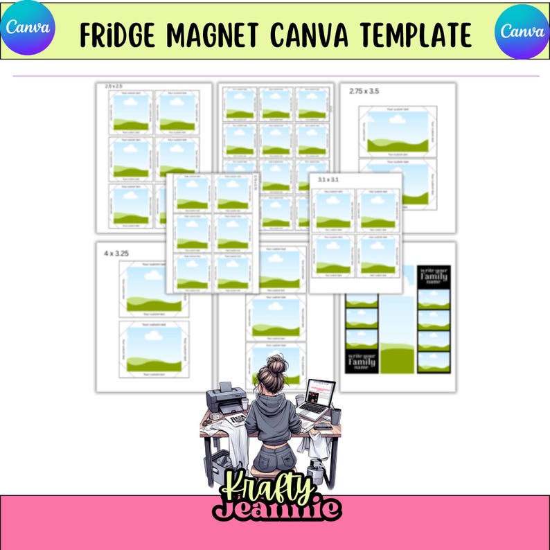 Fridge Magnet Canva Template Bundle | Printable Magnet Designs ...