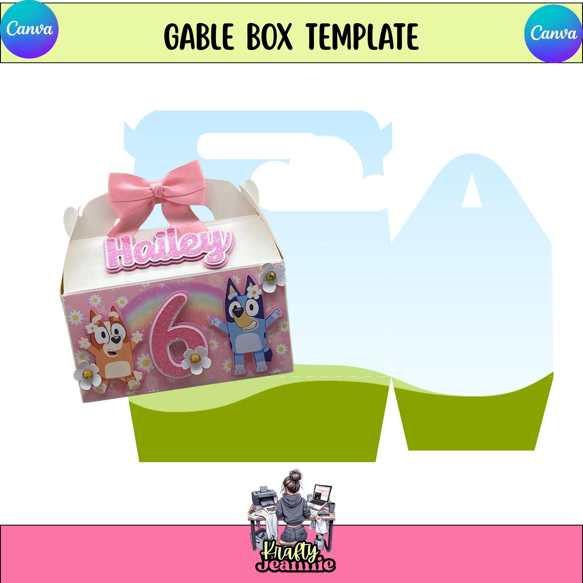 Editable Gable Box Template: DIY Party Favor, Printable Canva Design ...