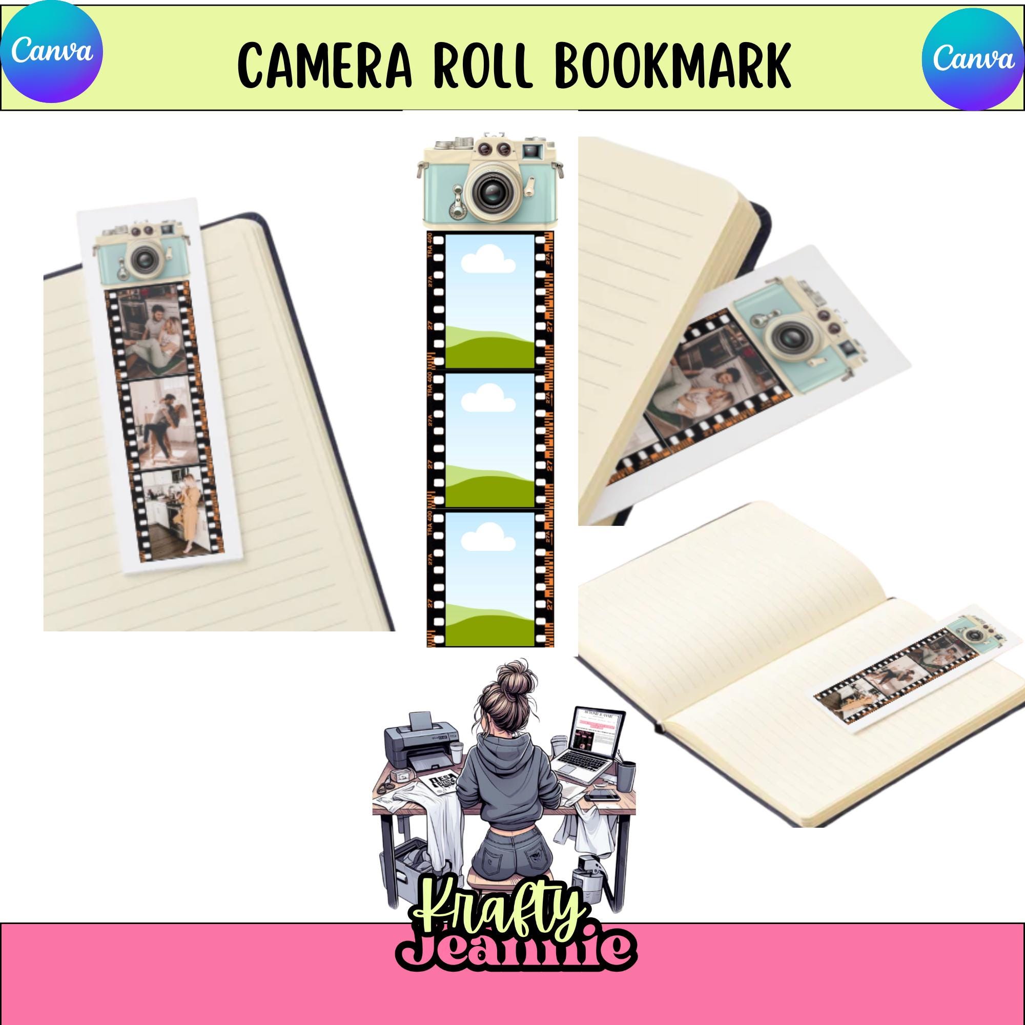 Camera Roll Bookmark Template | DIY Photo Film Strip (instant Download ...