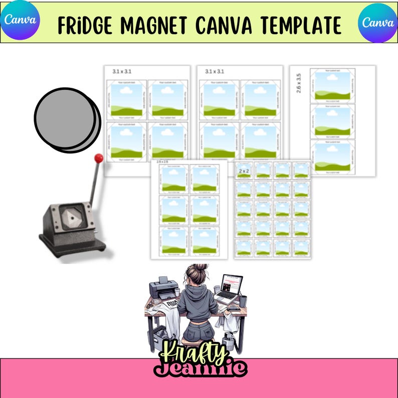 Fridge Magnet Canva Template Bundle | Printable Magnet Designs ...