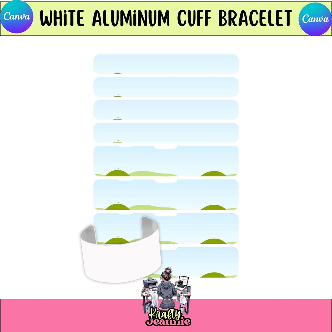 Editable Aluminum Cuff Bracelet Template: Printable Jewelry Design ...