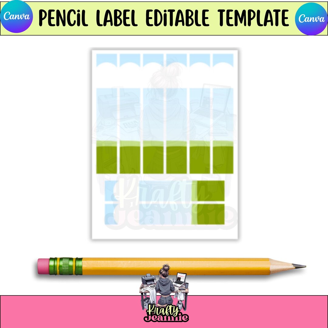 Editable Pencil Name Labels: Back to School Canva Template (digital ...