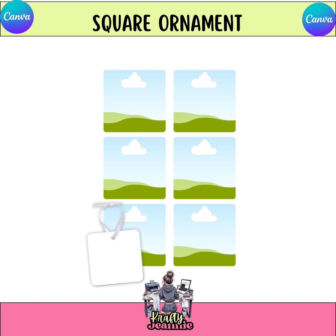 Editable Square Ornament Canva Template – Christmas Ornament Design ...