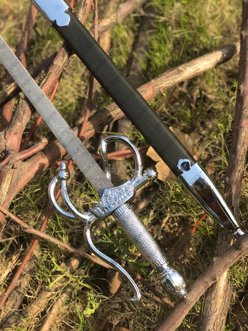 Handmade Damascus Steel Rapier Sword Legend of Zoro Sword Cosplay Sword ...