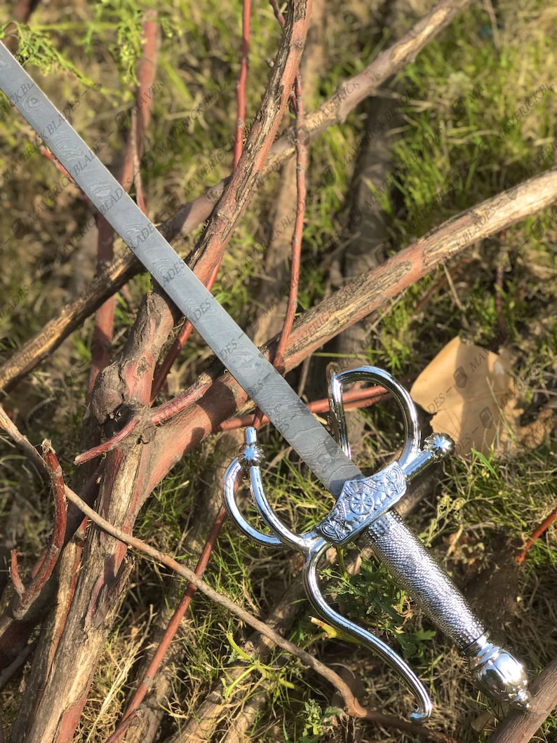 Handmade Damascus Steel Rapier Sword Legend of Zoro Sword Cosplay Sword ...