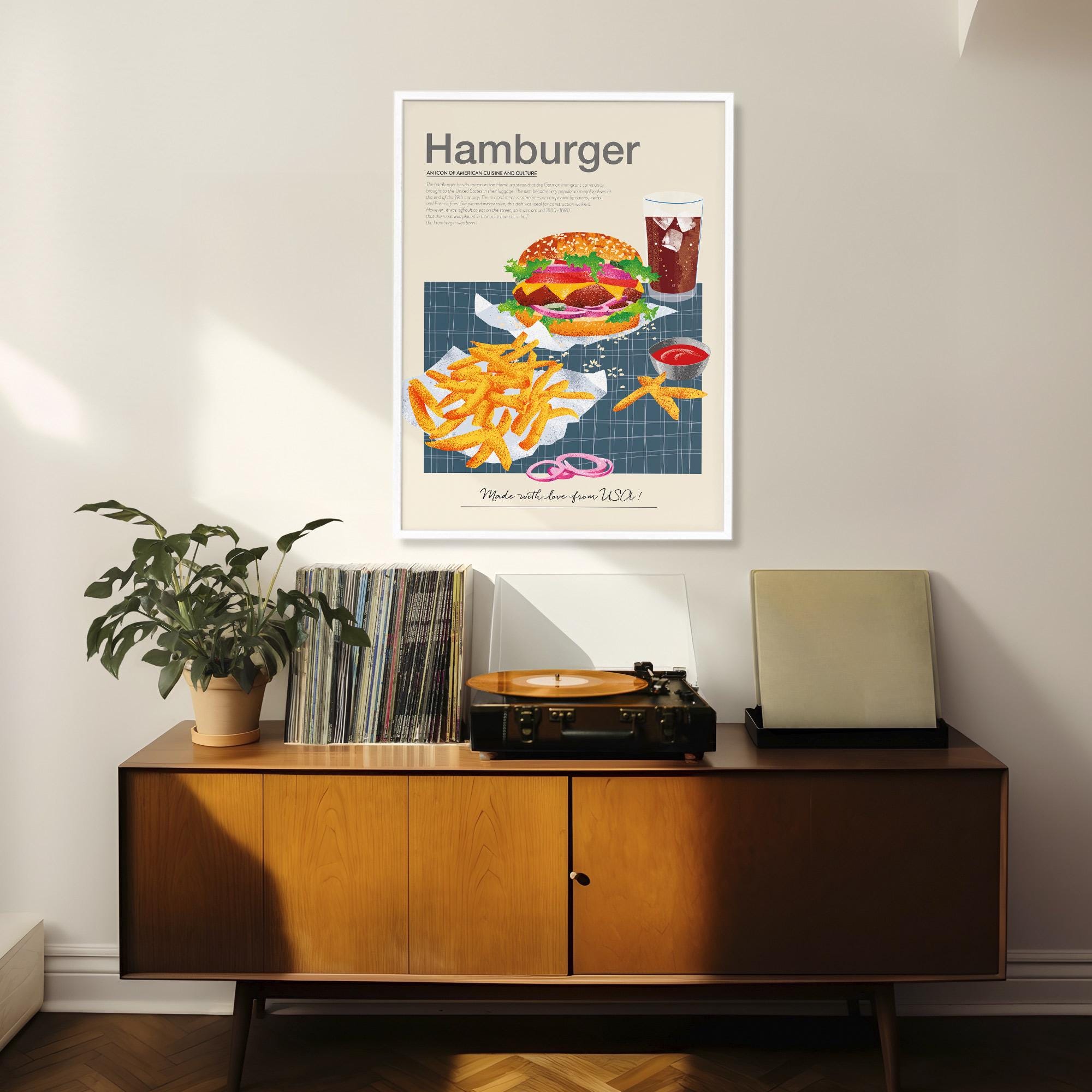 Hamburger Poster, Fast Food Decor, American Cooking, American Food ...