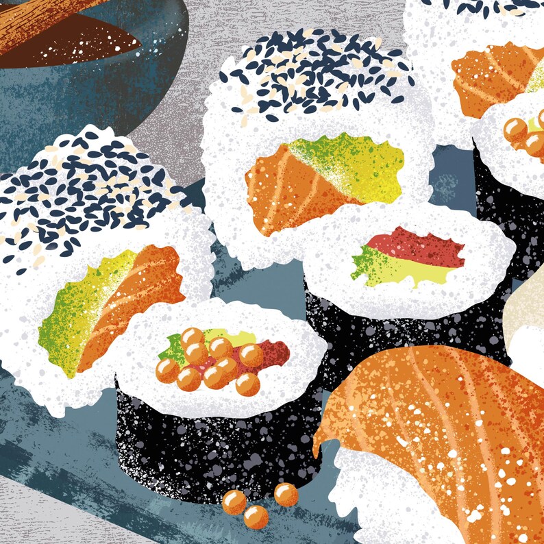 Sushi Poster, Maki Poster, Japanese Culinary , Japanese-style ...