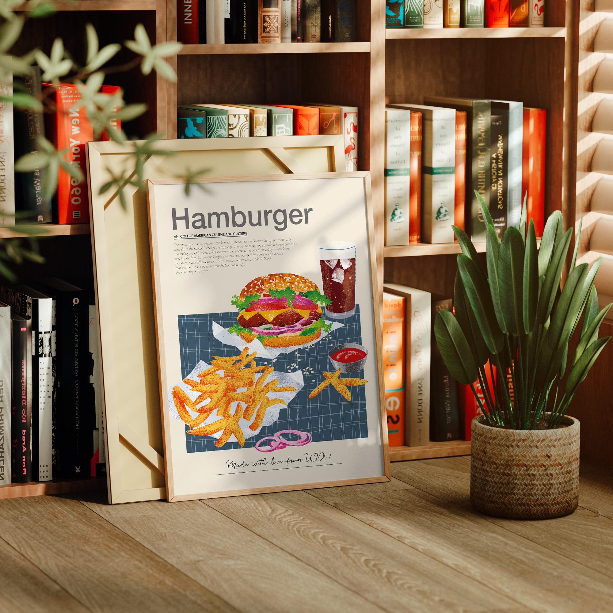 Hamburger Poster, Fast Food Decor, American Cooking, American Food ...