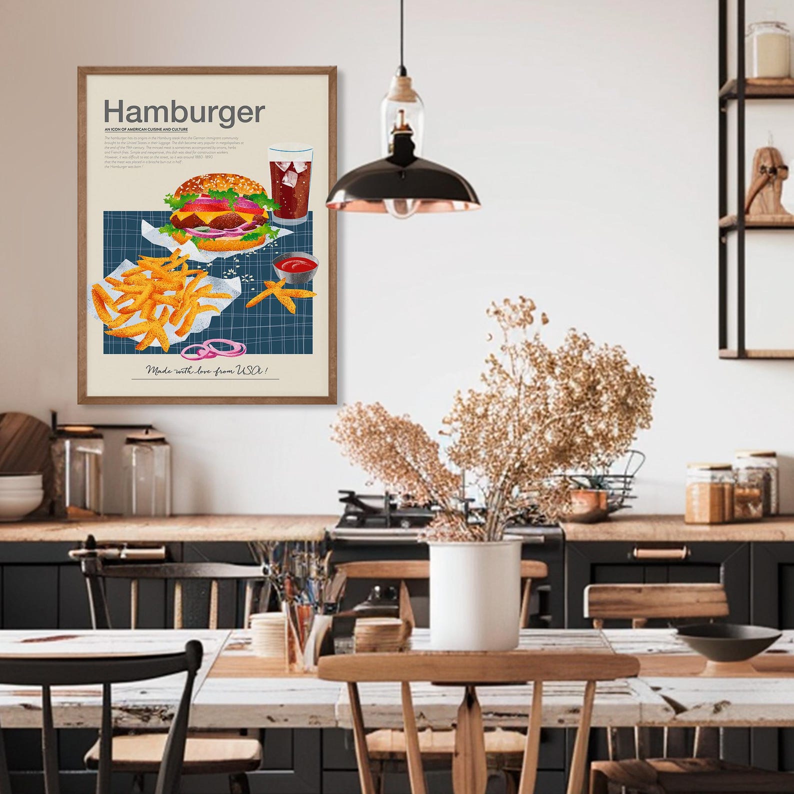 Hamburger Poster, Fast Food Decor, American Cooking, American Food ...