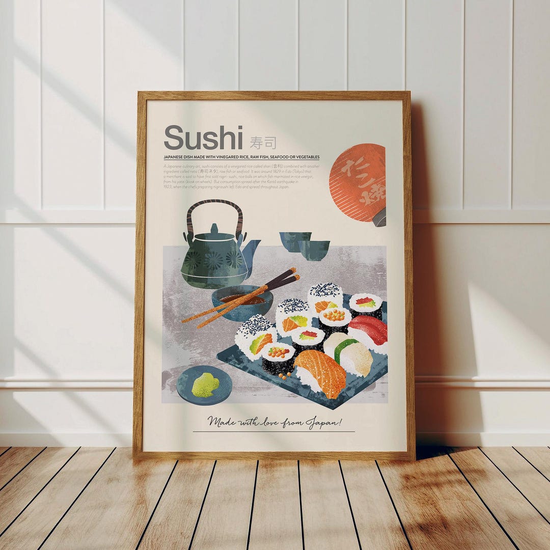 Sushi Poster, Maki Poster, Japanese Culinary , Japanese-style ...
