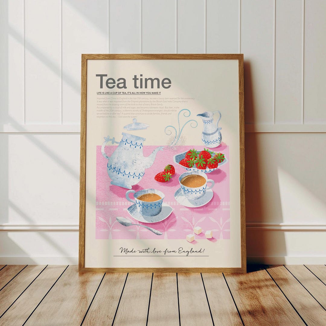 English Tea Poster, Kitchen Decor, Tea Time Poster, Tea Time Art ...