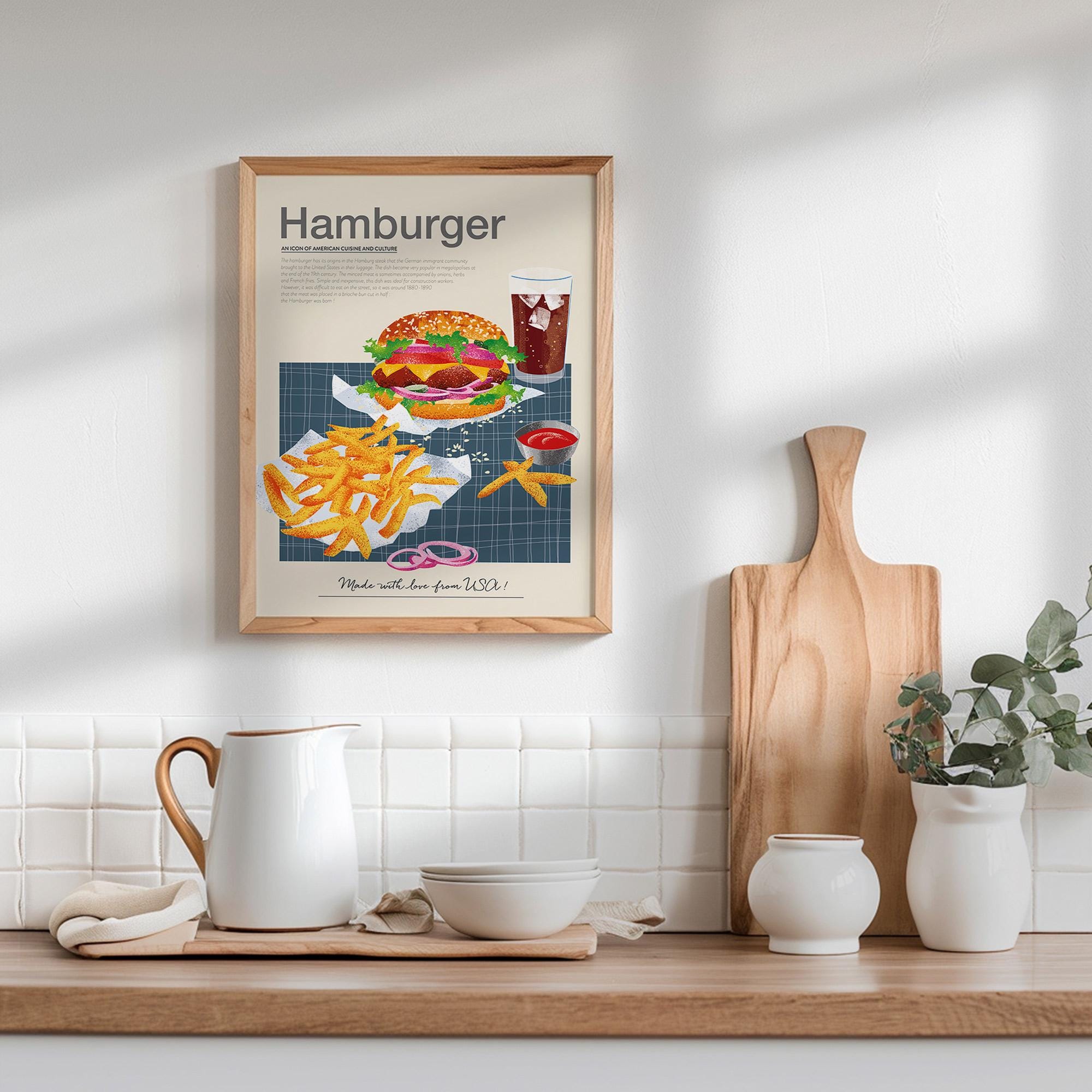 Hamburger Poster, Fast Food Decor, American Cooking, American Food ...