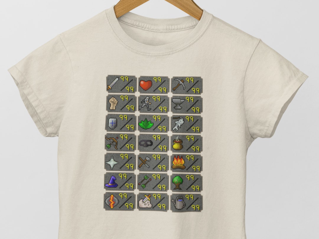 OSRS T Shirt 99 Skills Tee Old School Runescape T Shirt Runescape ...