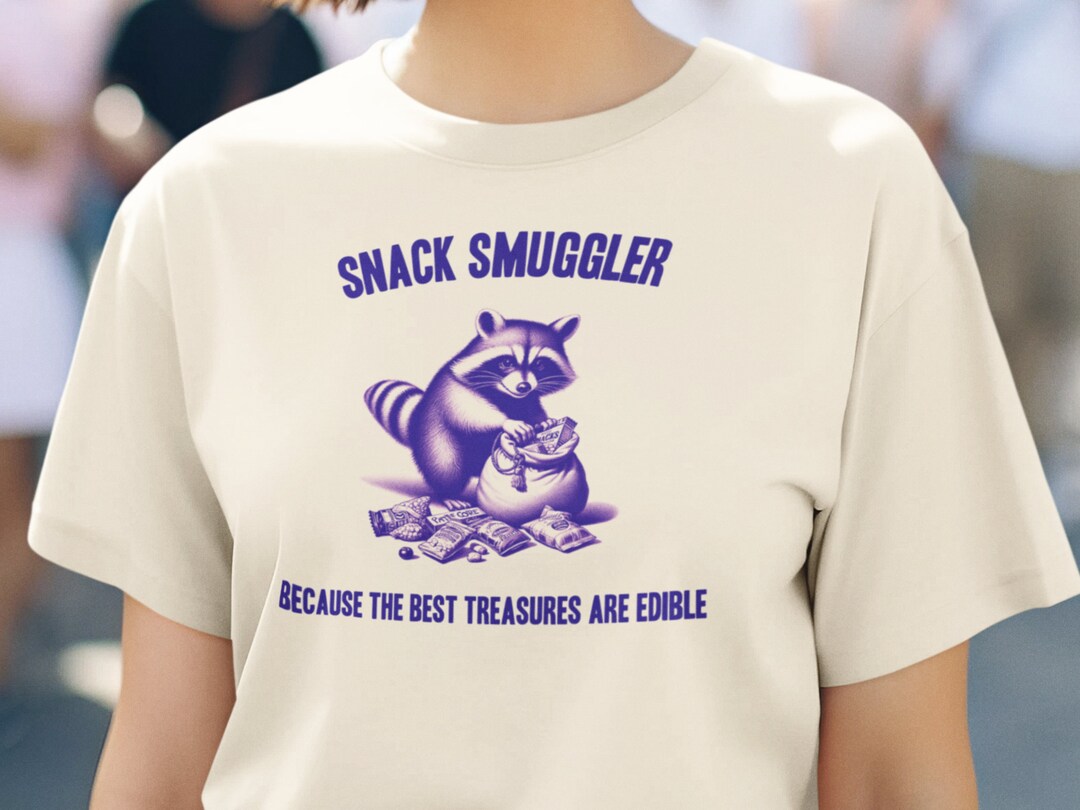 Snack Smuggler Raccoon T Shirt | Tee for People Who Love to Munch and ...