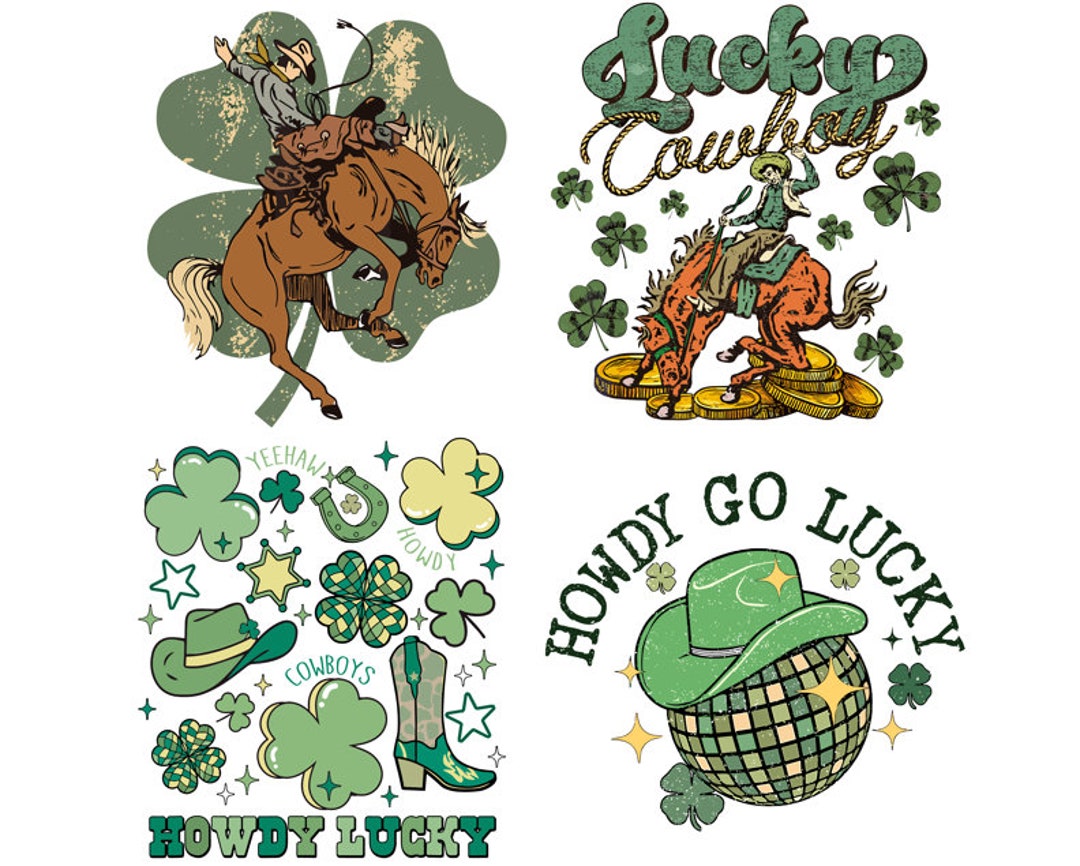 Lucky Cowboy Png, Howdy Go Lucky Png Sublimation, Western St Patricks ...