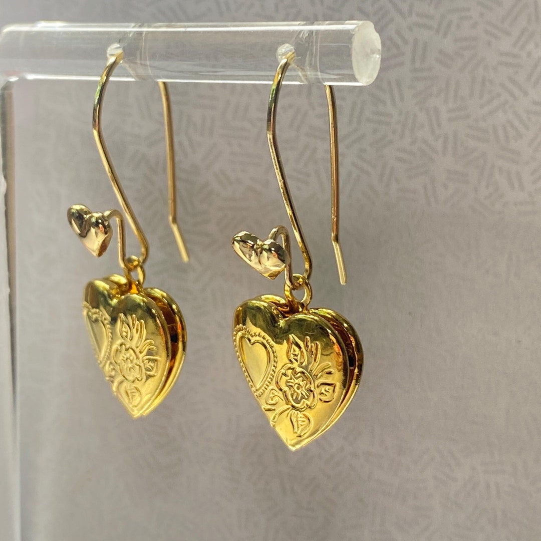 Openable Heart Locket on Heart Hook Earrings MADE IN CANADA - Etsy