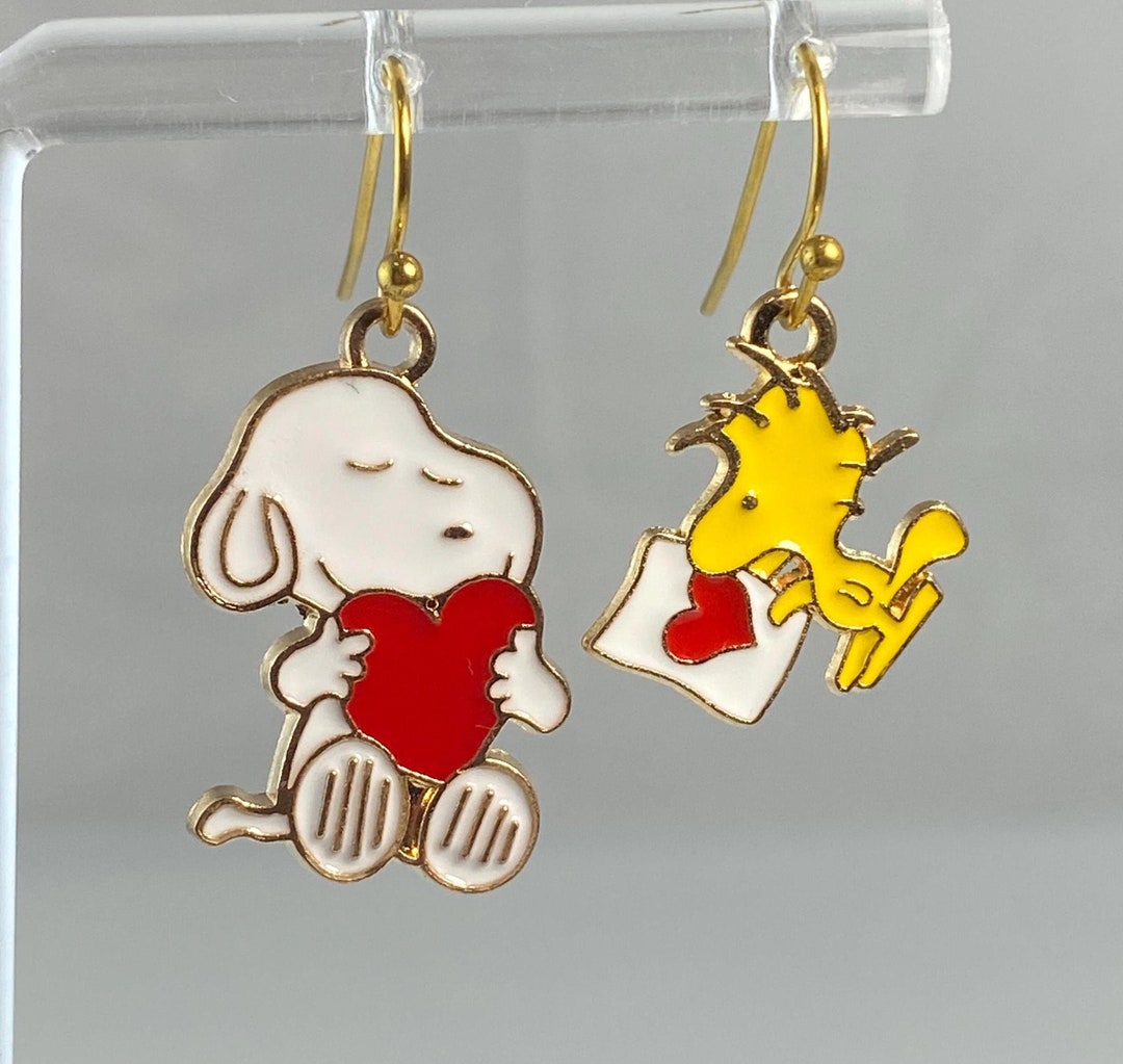 Peanuts Snoopy & Woodstock Dangle Earrings - Etsy