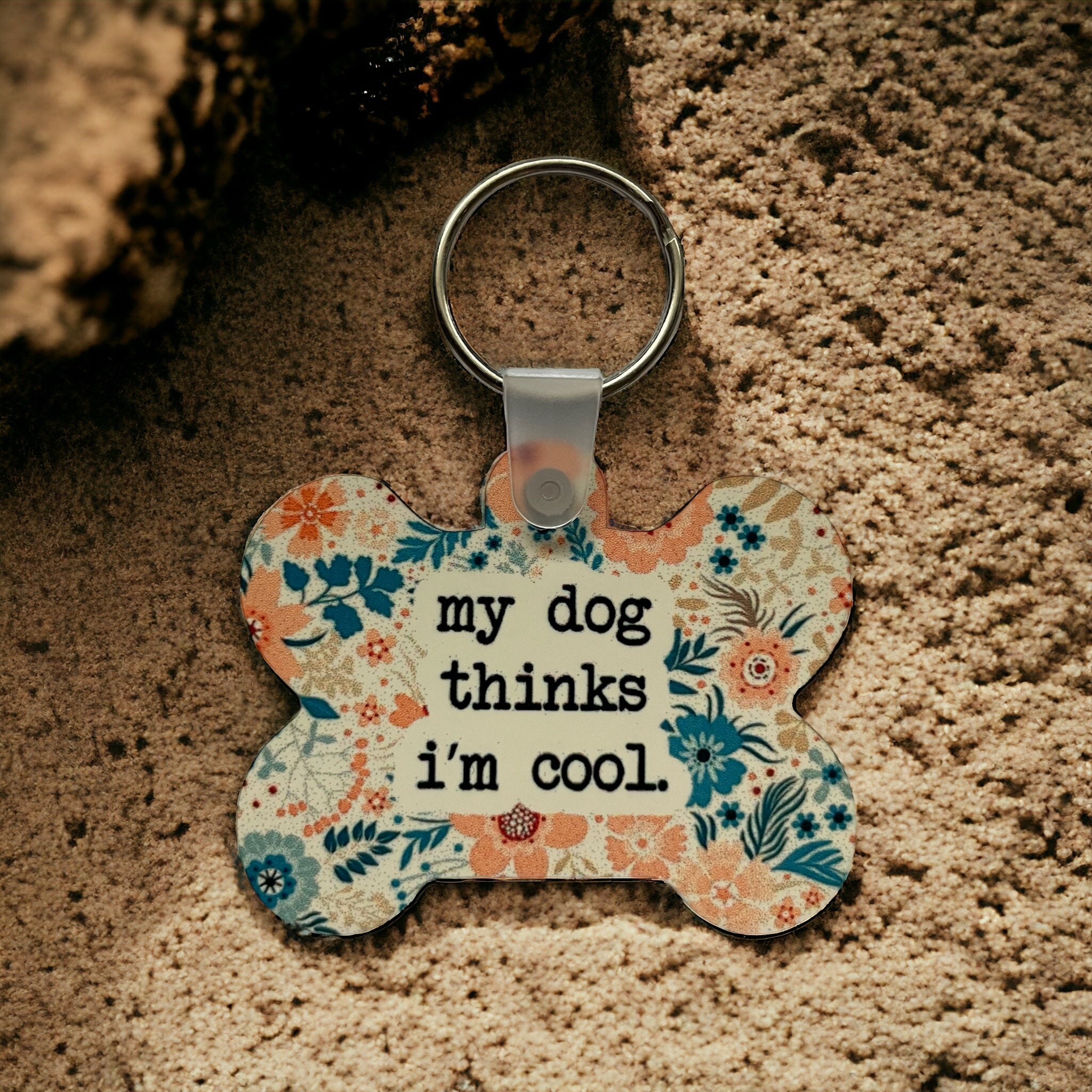 My Dog Thinks I'm Cool - Dog Bone Keychain - Etsy