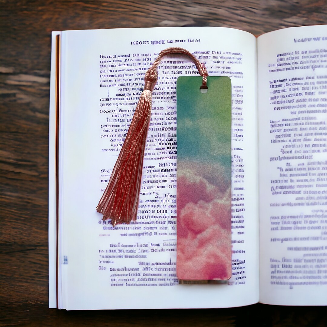 Pink and Blue Cloud Metal Bookmark - Etsy