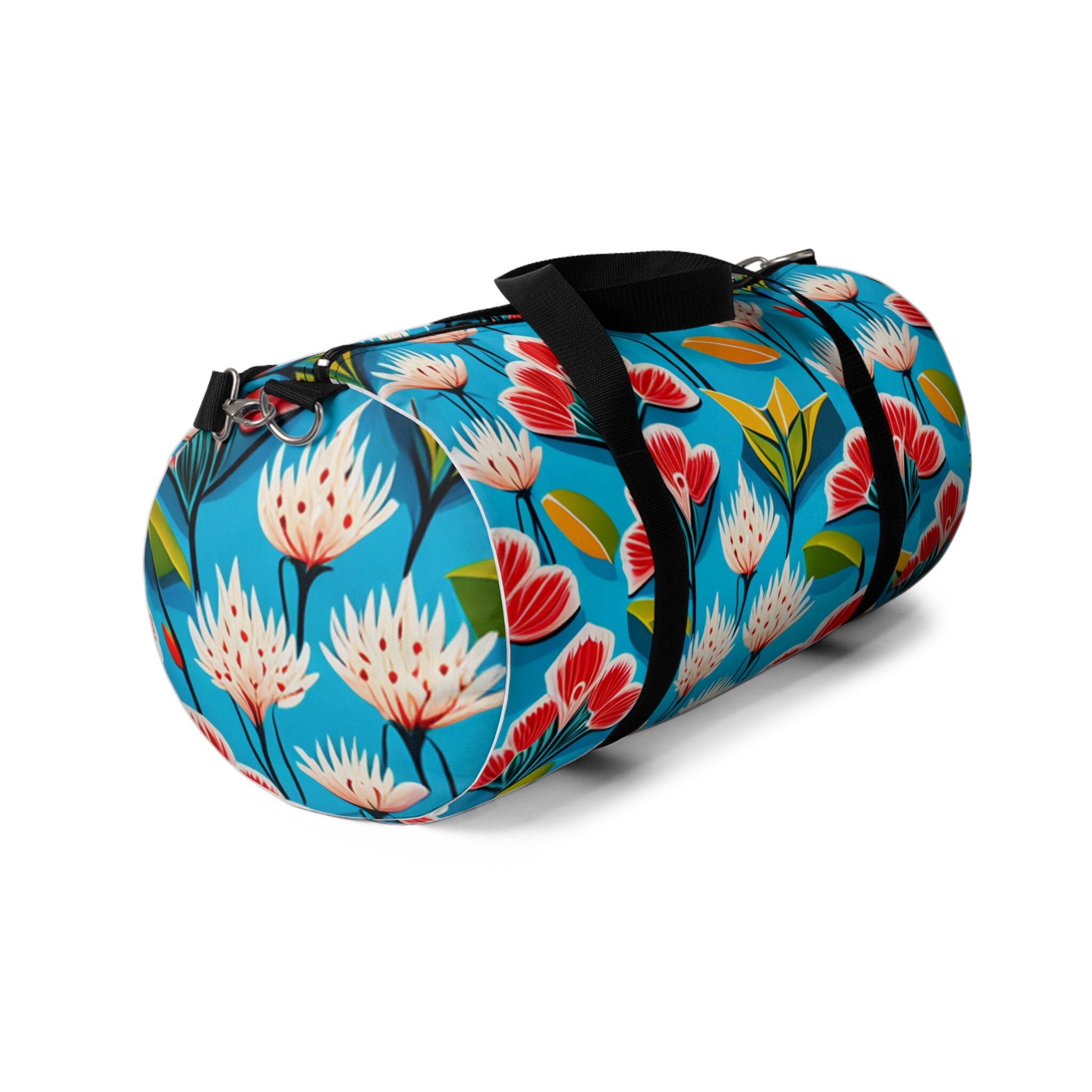 Blue and Red Flower Design Duffel Bag BLUE - Etsy