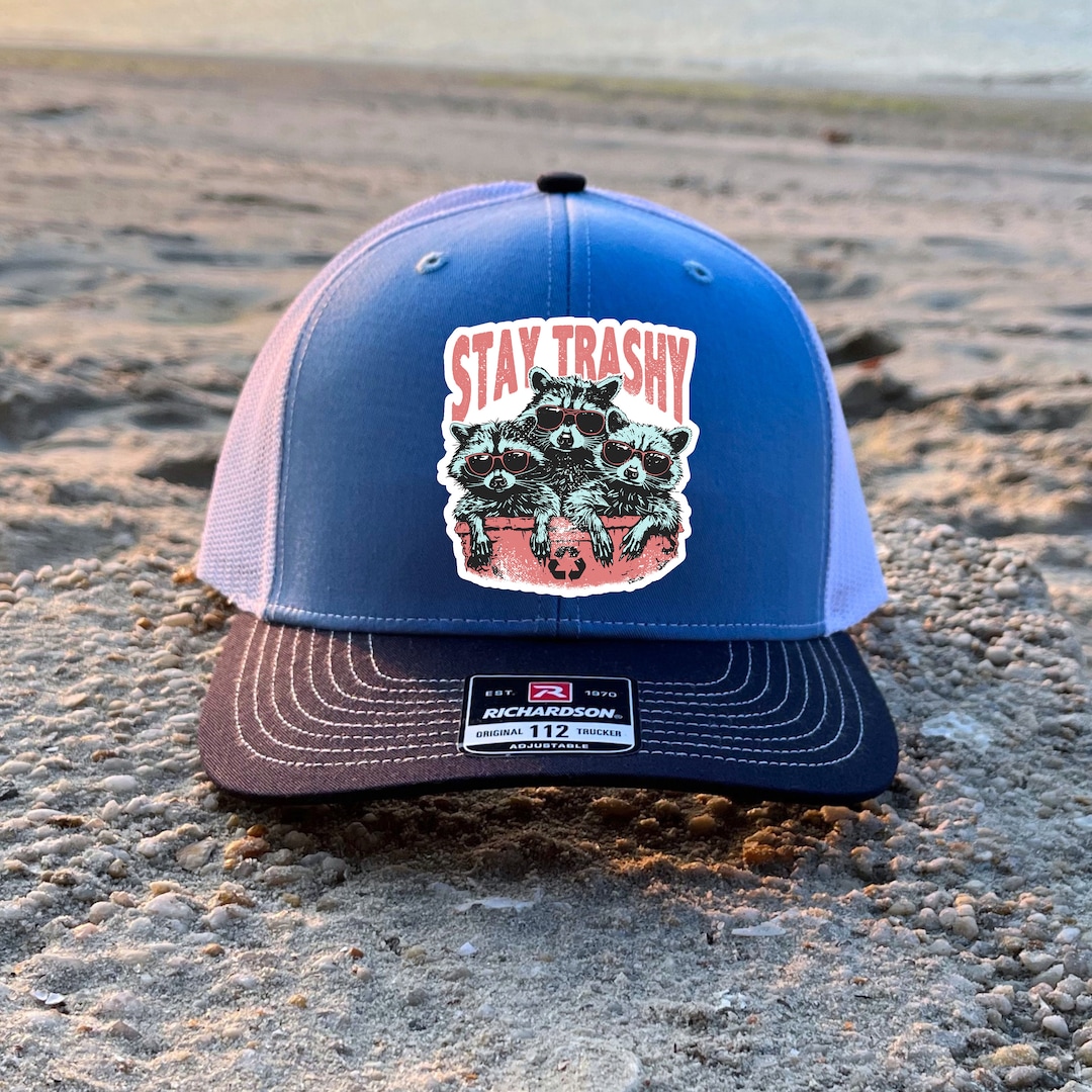 Stay Trashy Raccoon Snap Back Hat, Trucker Hat Gift, Environmental Hat ...