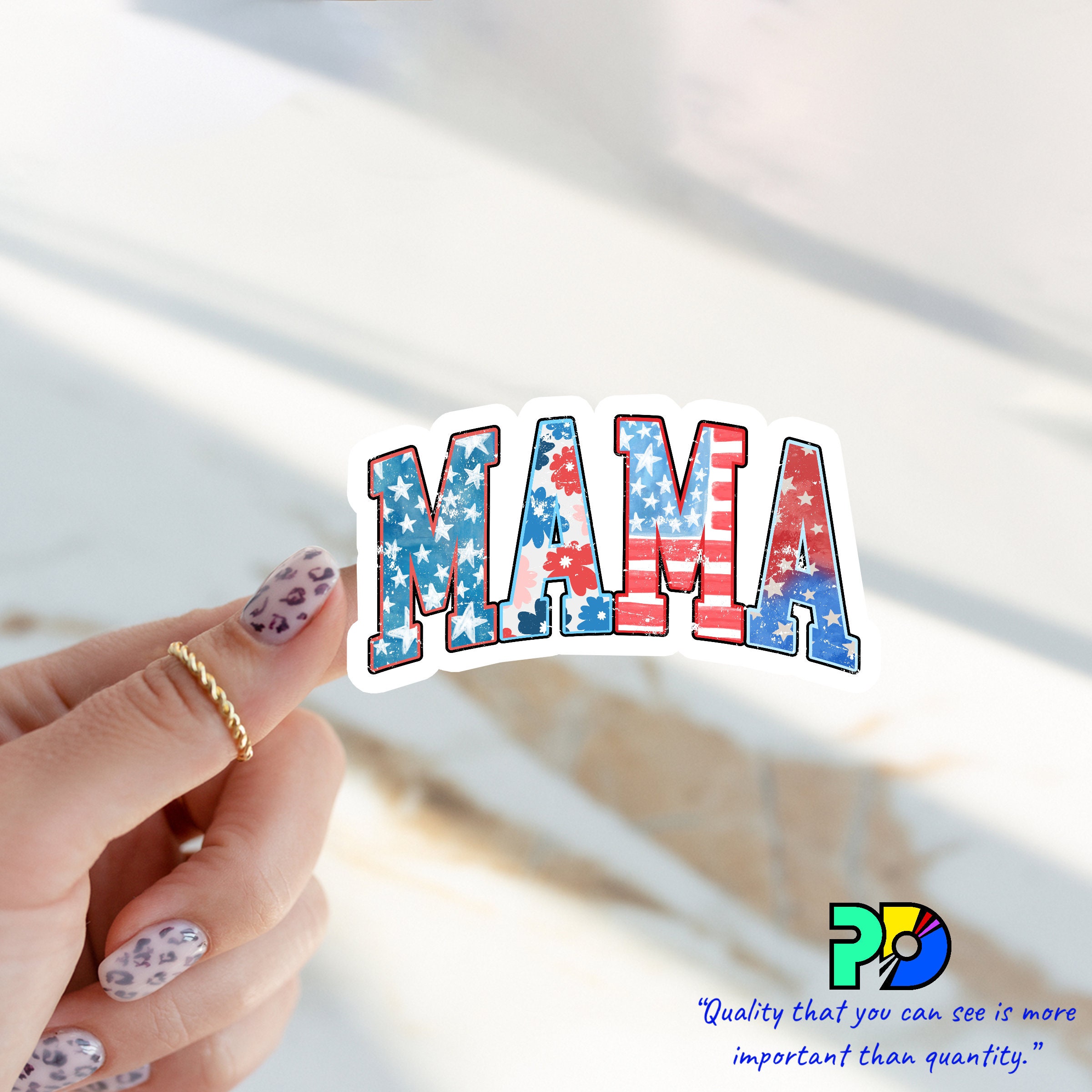 Cute American Mama Sticker Gift Car Accessory Vinyl Sticker For ...