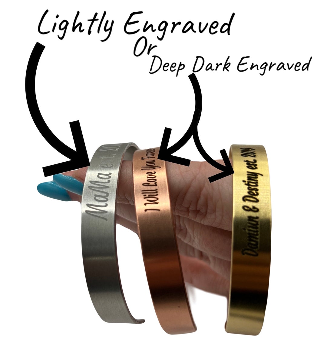 Custom Personalized Hand Stamped Metal Cuff Bracelet Gift for Her ...