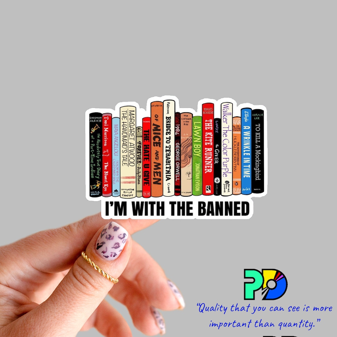 I’m With the Banned Cute Reading Quote Stickers, Sarcastic Stickers ...
