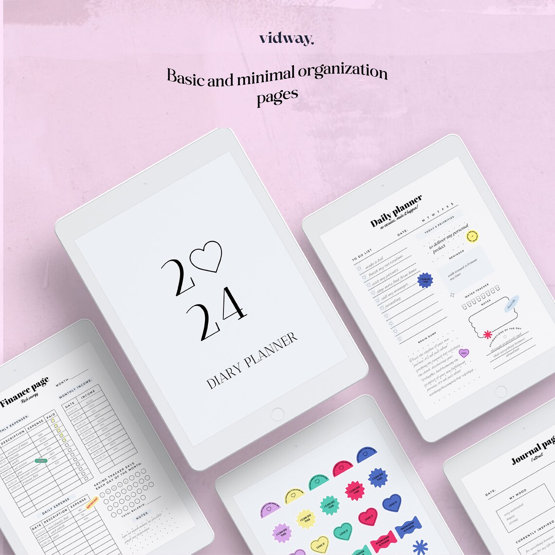 Digital Planner 2024, Digital Planner Goodnotes, Undated, Diary Planner ...