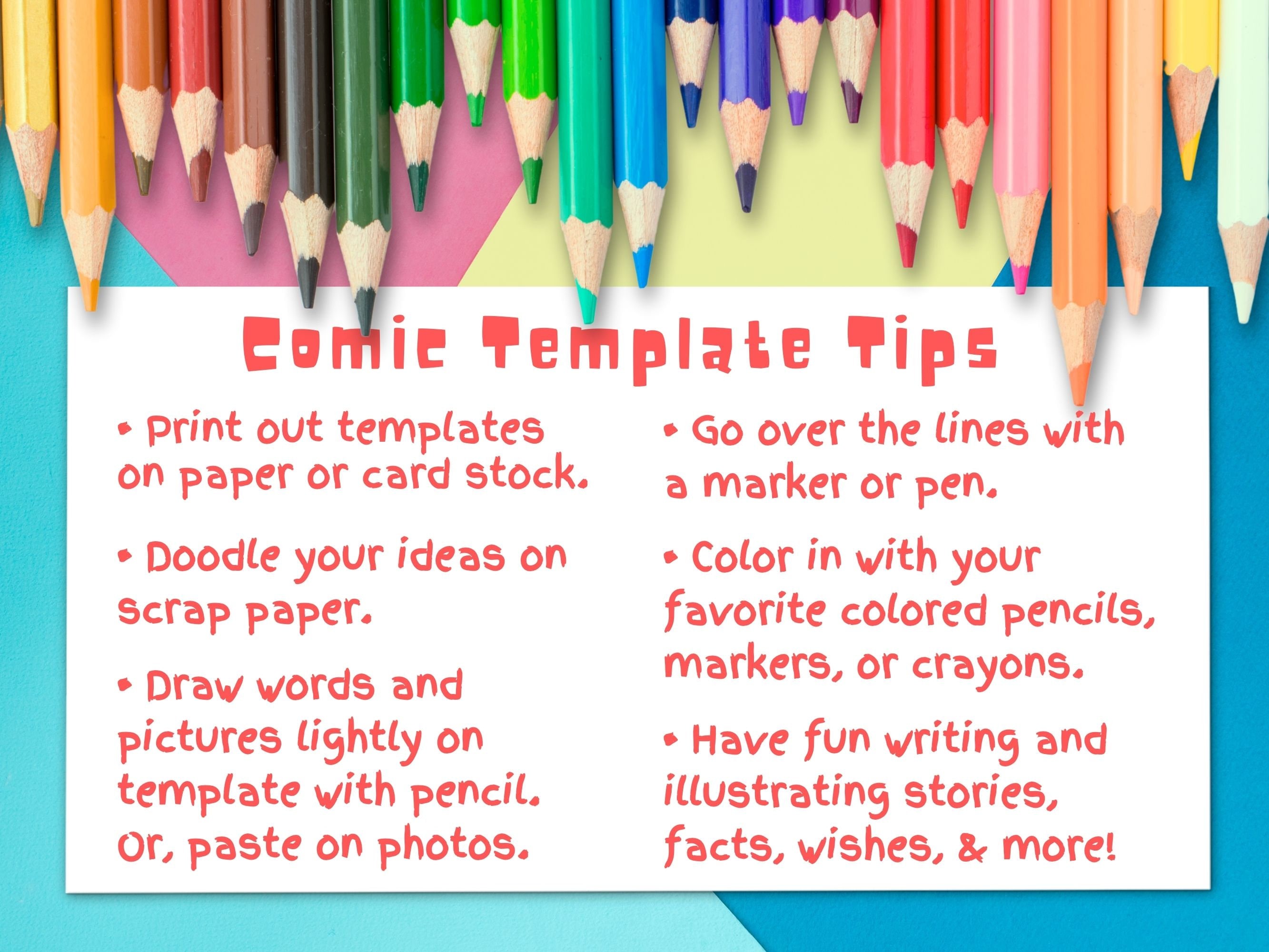 Comic Strip Templates Comic Book Writing Homeschool Printables - Etsy