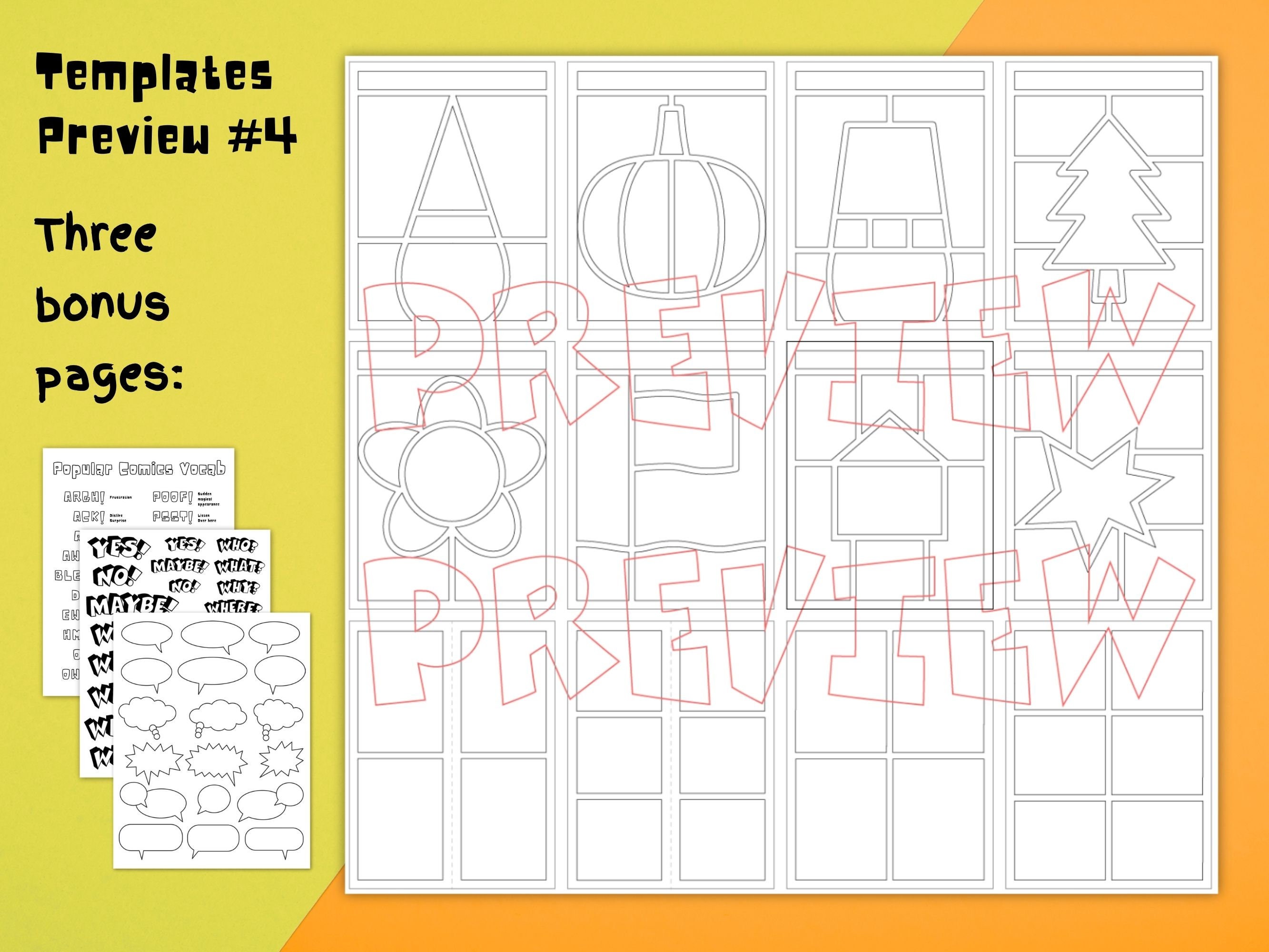 Comic Strip Templates Comic Book Writing Homeschool Printables - Etsy