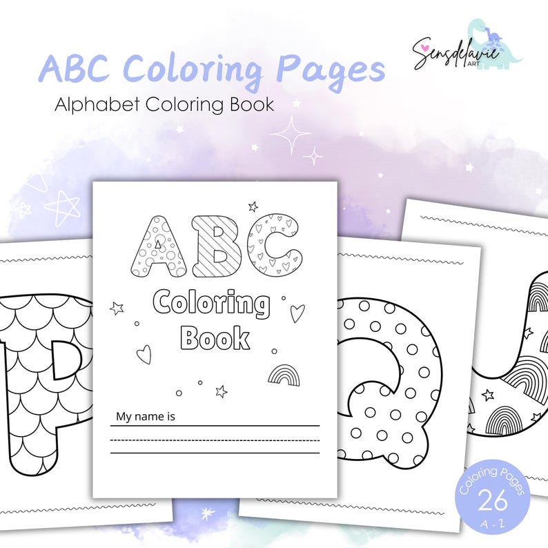 Alphabet Coloring Book Printable ABC Coloring Pages Back to School ...